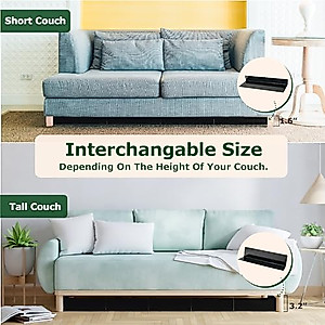 ECOHomes Under Couch Toy Blocker (Black, 8 Pcs, 16” Length x 3.2” Tall) - Couch Guards for Under Couch Prevent Toys from Going Under Furniture | Under Sofa Blocker and Under Bed Blocker for Cats