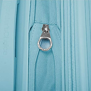 Traveler's Choice Pagosa Indestructible Hardshell Expandable Spinner Luggage, Baby Blue, Checked-Medium 26-Inch