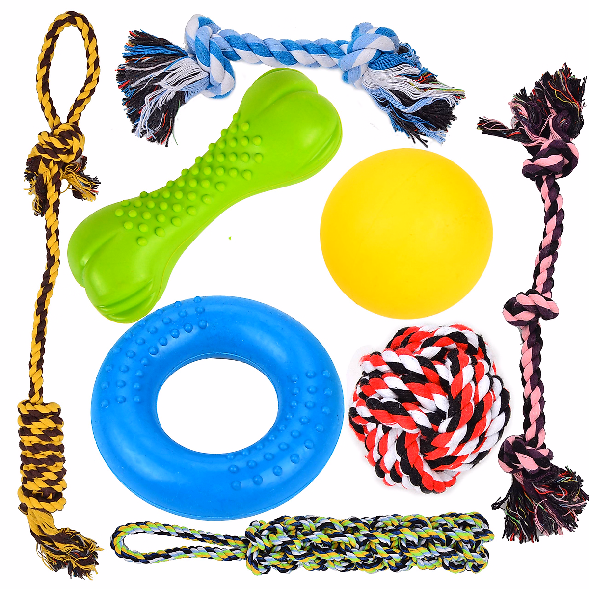Youngever 8 Durable Dog Chew Toys, Puppy Toys, Dog Rope Toys Value Pack, Puppy Teething Toys for Small and Medium Dogs
