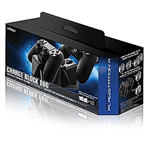 Nyko Charge Block Duo - 2 Port Controller Charging Station with Patented Charging Dongles and Micro-USB/AC Power Cord for PlayStation 4