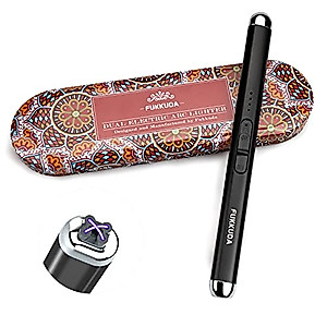 Dual Arc Electric Candle Lighter Gift Box Rechargeable USB Lighter Gifts for Women Men Plasma Arc Lighters for Candle Gift Choice (Obsidian Black)