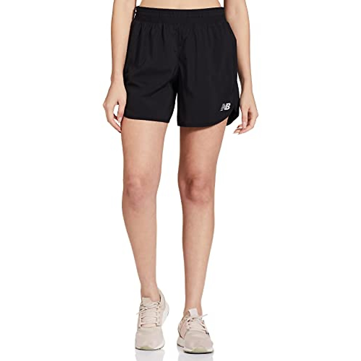 New Balance womens Accelerate 5 Inch Shorts, Black, Medium US