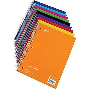 STAPLES 2072874 1 Subject Notebook 8-Inch x 10-1/2-Inch College Ruled 48 pack
