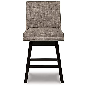 Signature Design by Ashley Tallenger 25" Upholstered Swivel Counter Height Barstool, 2 Count, Light Gray