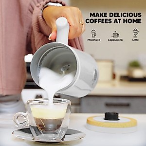 Starument Electric Milk Frother - Automatic Milk Foamer & Heater for Coffee, Latte, Cappuccino, Other Creamy Drinks - 4 Settings for Cold Foam, Airy Milk Foam, Dense Foam & Warm Milk - Easy to Use