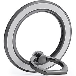 Magnetic Phone Ring Holder Compatible with MagSafe - metisinno Magnetic Phone Grip, Adjustable Finger Ring Grip and Stand, Remove for Wireless Charging Compatible, Black