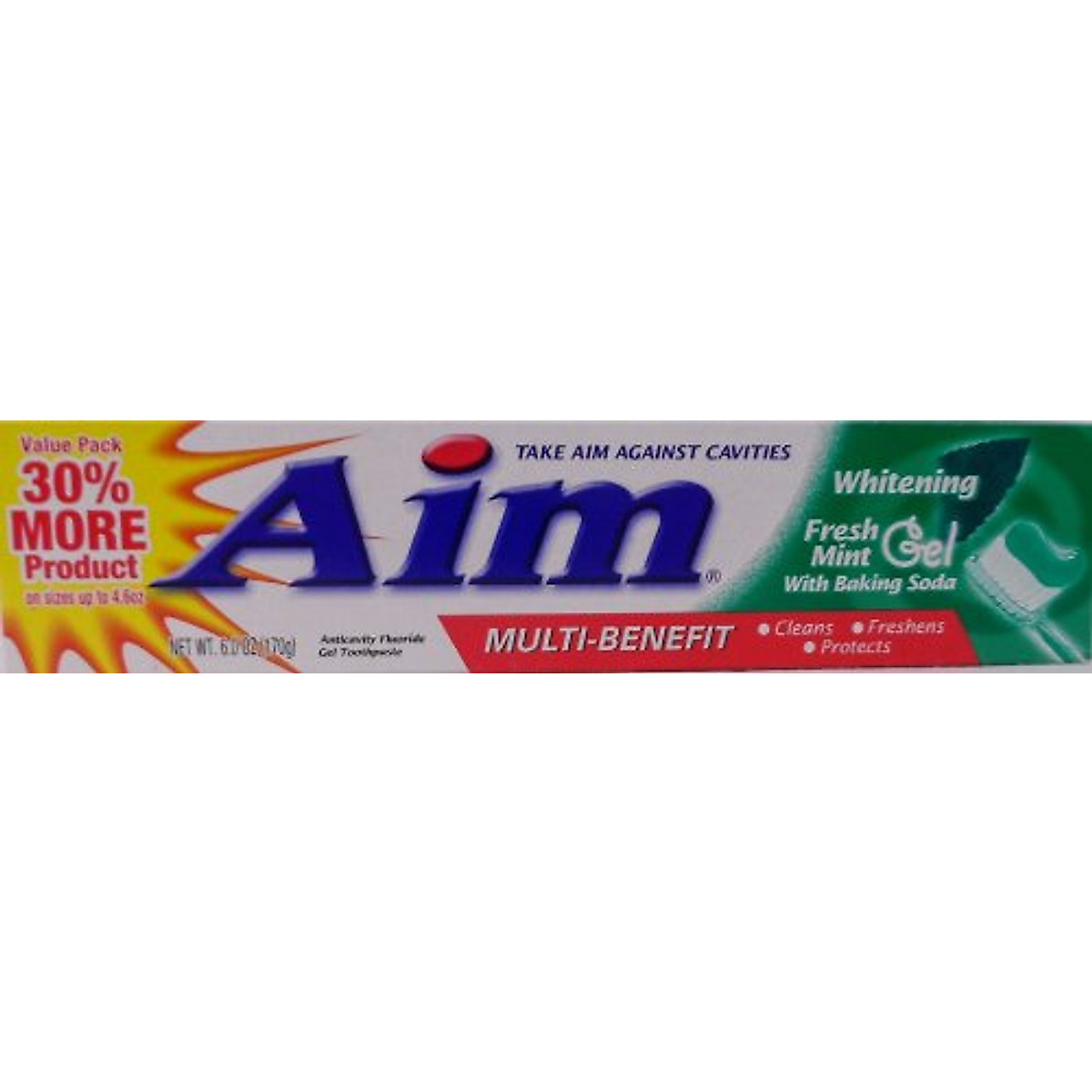 Aim Toothpaste 6 oz Tube (pack of 6) Fresh Mint gel