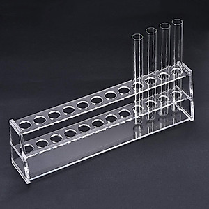 uxcell Acrylic Test Tube Holder Lab Stand Rack 12 Wells for 10ml Centrifuge Tubes Clear
