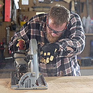 Wells Lamont Men's Hi-Dexterity Hybrid Leather Work Gloves | Stretch Fit | Large (3214L) , Black