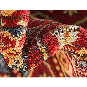 Unique Loom Sahand Collection Area Rug - Shapur (8' Round, Light Blue/ Light Brown)