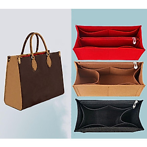 Lckaey Onthego PM MM GM Purse Organizer Handbag Insert for Tote Bag Organizer Purse Organizer1080black-L