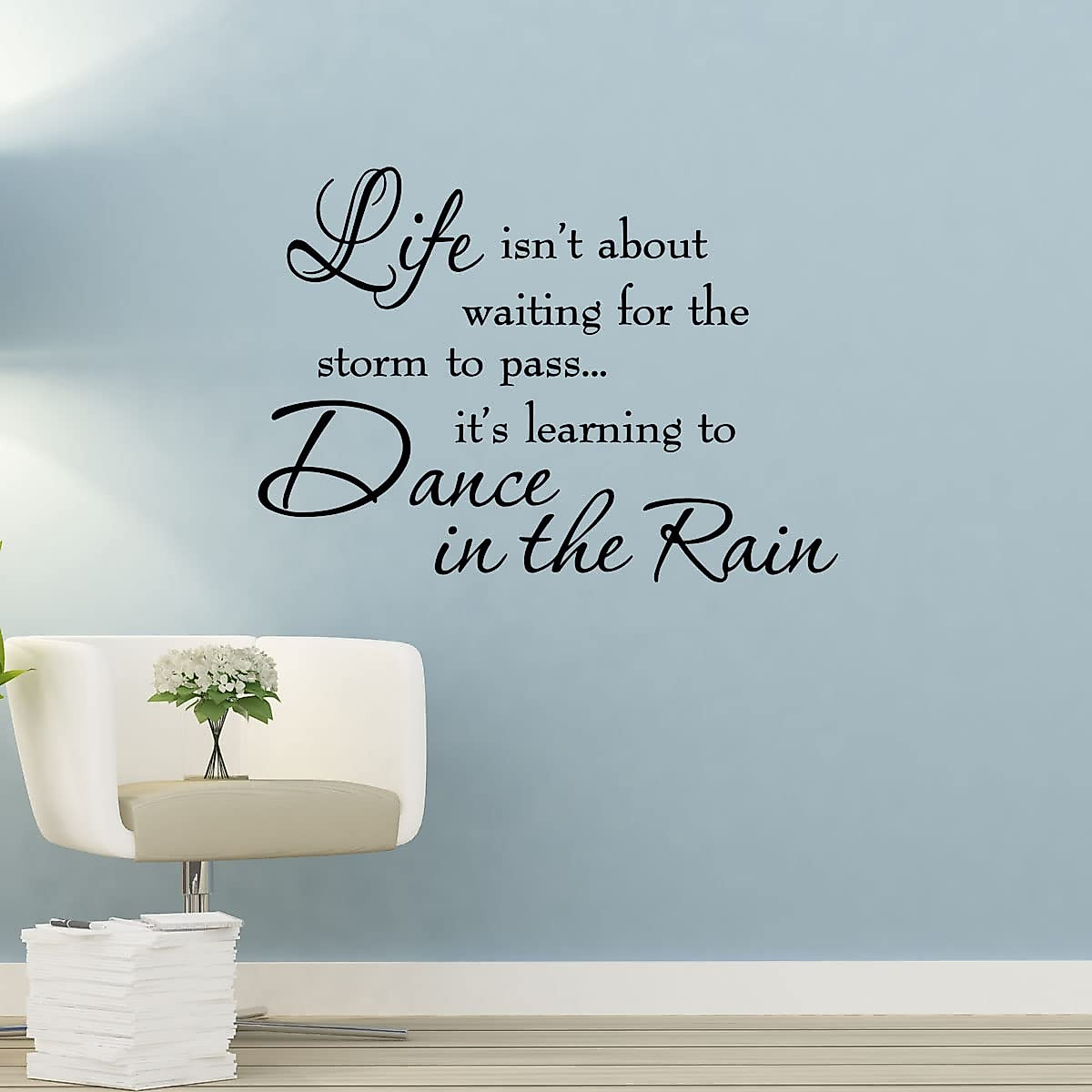 Life Isnt About Waiting for The Storm to Pass Its Learning to Dance in The Rain Vinyl Wall Decal Inspirational Quotes