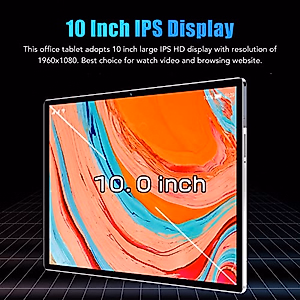 10 Inch Tablet, 5G WiFi Dual Band Portable Tablet 100-240V Octa Core Processor for Home Travel (White)