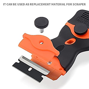 EHDIS 100pcs Razor Blades Single Edge Carbon Steel Razor Blades for Standard Scraper Tool, Safety Straight Edge Industrial Razor Blades for Paint Scraper,Glass Scraper,Box Cutter Replacement Blades