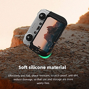 Drone Controller Silicone Cover, Precise Hole Anti Scratch Anti Drop Drone Controller Shading Hood Anti Deformation 3 Sides Blackout for Outdoor Shooting(Gray)