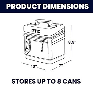 RTIC 8 Can Everyday Cooler, Soft Sided Portable Insulated Cooling for Lunch, Beach, Drink, Beverage, Travel, Camping, Picnic, for Men and Women, Navy