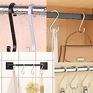 GDFYMI 10 Pack Black S Hooks, S Shaped Hooks Aluminum Metal Hooks for Hanging Heavy Duty, Hanger Hooks for Hanging Pot Racks, Plant Hooks, Mug Hooks, Closet Hooks, Kitchen Hooks