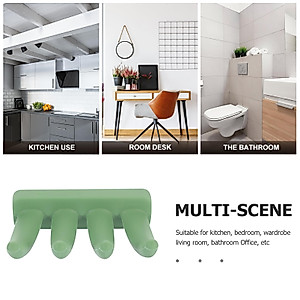 HOLIDYOYO Silicone Hooks Coat Hanger with 4 Hooks Adhesive Wall Hooks for Towels Keys Hats and More No Drilling Required Suitable for Kitchen and Bathroom Creative Banana Design Green