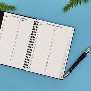 Nokingo Telephone Address & Birthday Book with Tabs, Address Log Book for Contacts, with Phone Numbers, Addresses, Birthday & Password. Alphabetical A-Z Organizer, Black, 5x7 inch