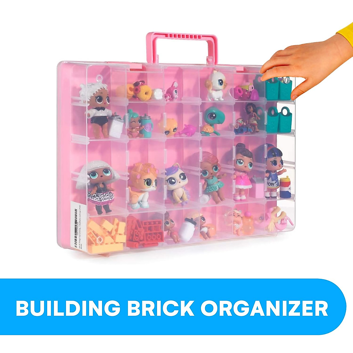 Bins & Things Pink 3-Tier Toy Storage Organizer with Adjustable Compartments - Toy Organizers and Storage Bins for Kids’ Room, Fit for Hot Wheels, Dolls, Lego, Arts and Crafts Supplies