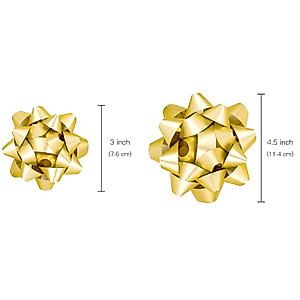 WRAPAHOLIC Matte Gold Gift Bow Assortment (12 Bows) for Birthday, Wedding, Christmas, Baby Shower, Bridal Showers