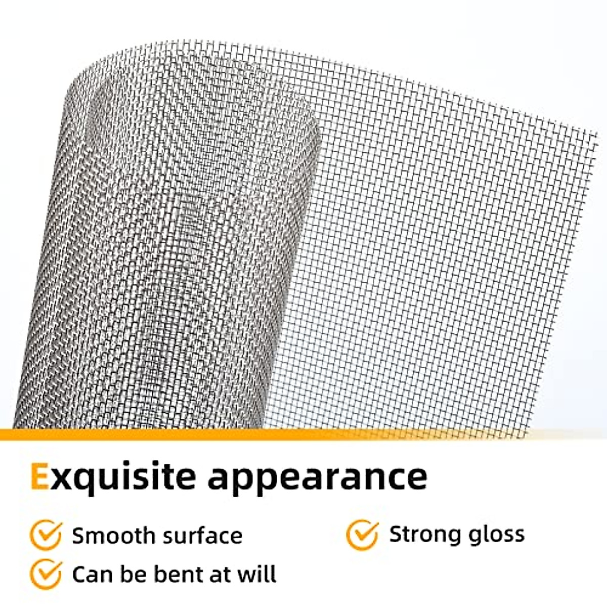 AggFencer 4 Pcs 12x8 Inch 304 Stainless Steel Mesh Screen, Multipurpose Metal Screen for Vent, Filter, Garden, Window, 0.85mm Hole 30cmX21cm