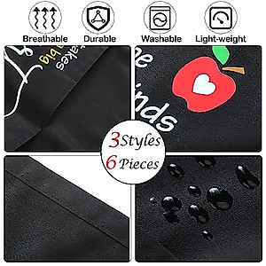 Berlune 6 Pieces Half Apron for Teachers with 3 Pockets Teacher Apron 3 Pocket Waist Apron Teacher Appreciation Gift Ideas
