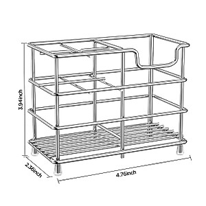 HBlife Small Toothbrush Holder for Bathroom, 5 Slots Silver Stainless Steel Bathroom Accessories Organizer for Small Spaces
