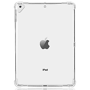 KIQ Case for iPad 9.7 5th 6th Gen, TPU Skin Protection Anti Slip Lightweight Cover for Apple iPad 9.7 2017/2018 5th & 6th Generation Air 1 2 Pro 9.7[Clear]