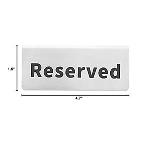01 V‑Type Reusable Easy to Clean Restaurant Supplies Table Sign, Silver Stainless Steel Table Sign, Weddings for Home Hotels Catering Events(Reserved)