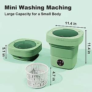 Portable washing Machine and Dryer Combo, Foldable Mini Washing Machine, Automatic Portable washing Machine for Baby Clothes Sock Underwear or Small Items, Suitable for Laundry Camping RV Travel 6.5L