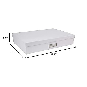 Bigso Box of Sweden 934145541 A3 Storage Box, Fibreboard, White, 31 x 43.5 x 8.5 cm