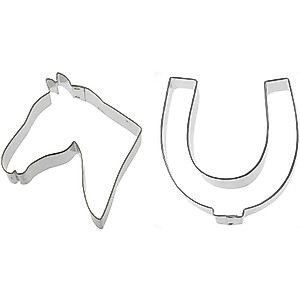 Western Horse Cookie Cutter 2 Piece Set from The Cookie Cutter Shop - Horseshoe & Horse Head Cookie Cutters – Tin Plated Steel Cookie Cutters
