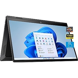 HP Envy x360 2-in-1 15.6" FHD Touchscreen Laptop, AMD Ryzen 5 5625U, 16GB RAM 256GB SSD, Wi-Fi, Bluetooth, HDMI, Webcam, Backlit Keyboard, Windows 11 Home, Nightfall Black