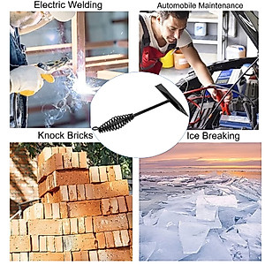 2pcs Welding Hammer, Stainless Steel Welding Chipping Hammer Durable Slag Hammer with Coil Spring Handle Shock Absorbing Welder Hammer