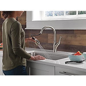 Delta Faucet Ophelia Brushed Nickel Kitchen Faucet with Pull Down Sprayer, Kitchen Sink Faucet, Faucet for Kitchen Sink, Magnetic Docking, SpotShield Stainless 19888Z-SP-DST