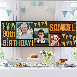 Let's Make Memories Personalized Photo Birthday Banner - Birthday Party Decor - Pink - Time Flies Vinyl Banner - 6 feet