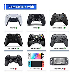 Thumb Grip Caps Compatible with Nintendo Switch Pro Controller,Silicone Analog Stick Caps for PS5/4 Controller,Thumbstick Grips Joystick Button Cover for Xbox Series X/S,4pcs(Red+Blue+Gray+Purple)