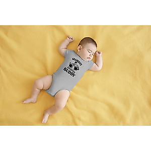 AW Fashions Grandpa's Drinking Buddy Bodysuit Funny Newborn Announcement Baby Boy Outfit Cute Girl Clothes (6 Months, Sports Grey)