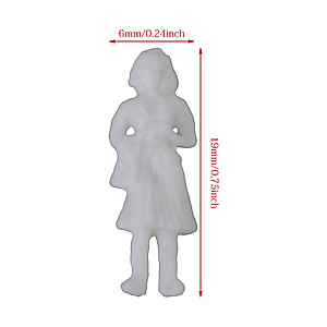 BQLZR White Unpainted Architectural 1:100 Scale Model Figures Standing Little People Figures for Miniature Scenes, White Color Pack of 100