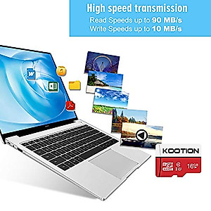 KOOTION 5 Pack 16GB Micro SD Cards Class 10 MicroSDHC Flash Memory Card with Adapter for Mobile Device, Tablet, Full HD Video -UHS-I C10 U1 TF Card
