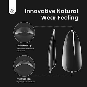 Beetles Gel Nail Kit Easy Nail Extension Set 500Pcs Pre shaped Medium Almond Nail Tips with 5 in 1 Mutipurpose Glue Gel Base Uv Led Nail Lamp for Nail Art Diy Home Gifts for Girls