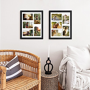 DUENPY 11x14 Collage Picture Frame, 4x6 Collage Picture Frame，Displays Five 4x6 inch Photos, or 11x14 (Without Mat) Available for Horizontal and Vertical Display，Black.
