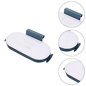 Cabilock Car Trash Bag 2pcs Dark Blue Trash Bag Holders Hanging Garbage Bag Holders Kitchen Trash Bin Racks Hanging Cabinet Door Small Trash Can with Lid for Kitchen Bedroom Dining Room Car Mount