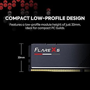 G.SKILL Flare X5 Series (AMD Expo) DDR5 RAM 64GB (2x32GB) 5600MT/s CL36-36-36-89 1.25V Desktop Computer Memory UDIMM - Matte Black (F5-5600J3636D32GX2-FX5)