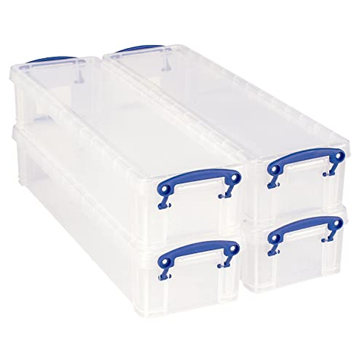 Really Useful Plastic Storage Box 1.5 Litre Clear (Pack of 4)