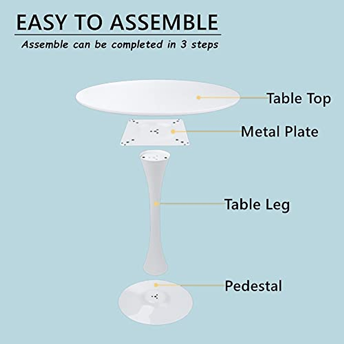 Round Dining Table White with Pedestal Base,31.5" Modern Tulip Dining Room Table for 1-4 People,Pedestal Dining Table with Round Top for Kitchen Living Room (Tulip Dining Table White)