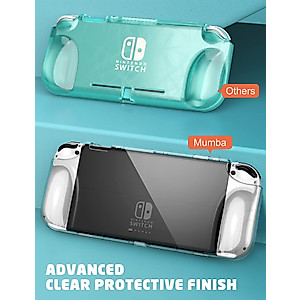 Mumba Case for Nintendo Switch OLED 2021, [Thunderbolt Series] Protective Clear Cover with TPU Grip Compatible with Nintendo New Switch OLED 7 Inch Console and Joy-Con Controller (Clear)