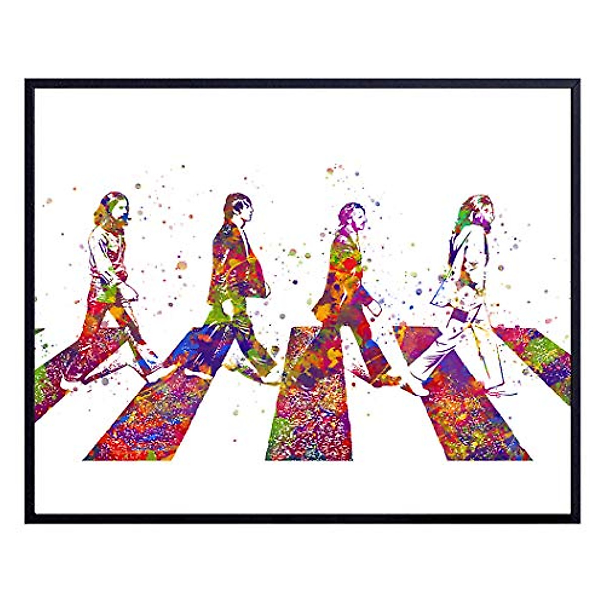 The Beatles Poster, Wall Art - 8x10 Abbey Road Home Decor - Beatles Gifts for John Lennon, Paul McCartney, Ringo Starr, George Harrison, 60s Music Fans