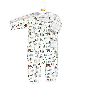 Hudson Baby Unisex Baby Premium Quilted Coveralls, Forest Animals, 18-24 Months